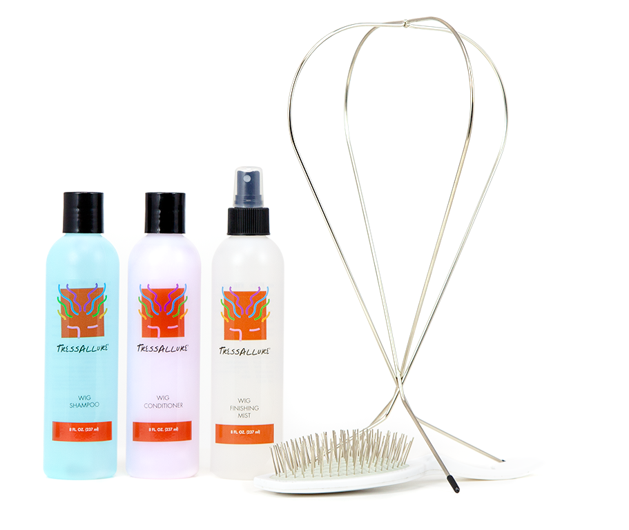 TressAllure Home Care Kit with Metal Wig Stand – Shirley's Wig Shoppe