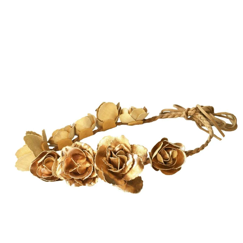 Gold Flower Crown Headband | Headbands of Hope – Shirley's Wig Shoppe